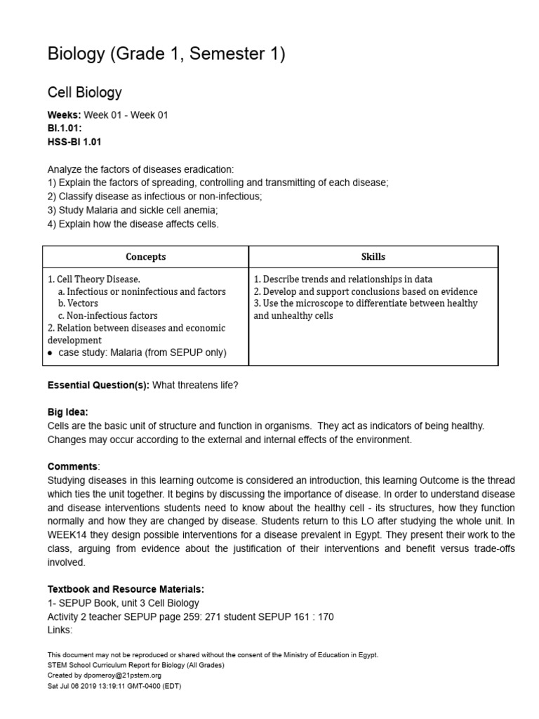 Biology (G10 - G11 - G12) (2019) | PDF | Stem Cell | Photosynthesis