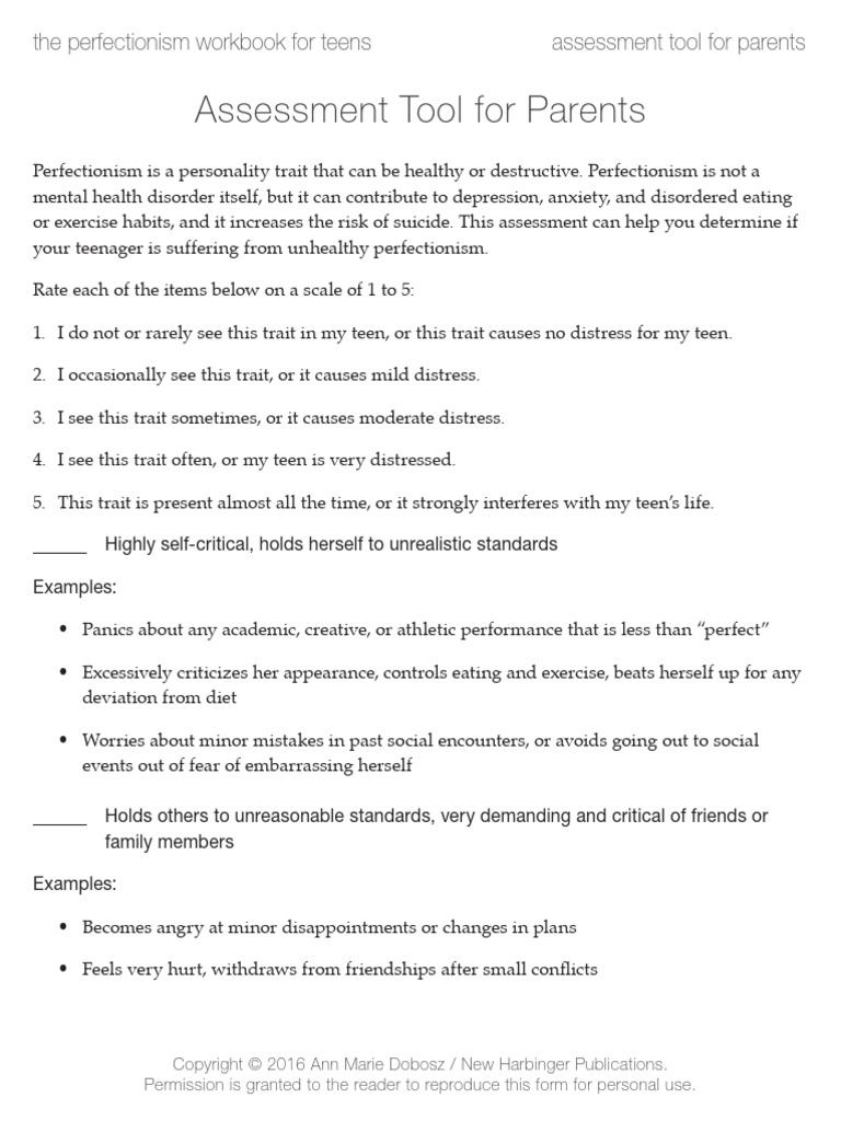 Online-Materials PerfectionismWorkbookforTeens | PDF | Perfectionism ...