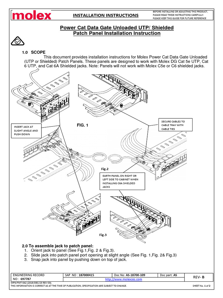 Jack Panel Installation Guide | PDF | Electrical Components ...