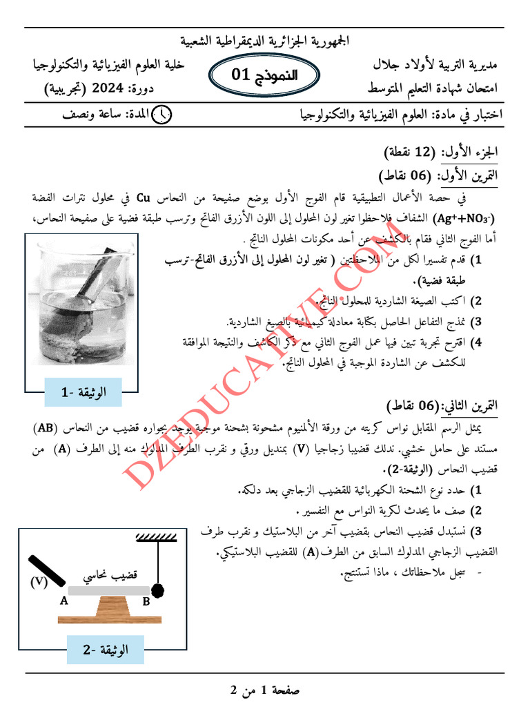 Bem Blanc 2024 Physics 1 | PDF