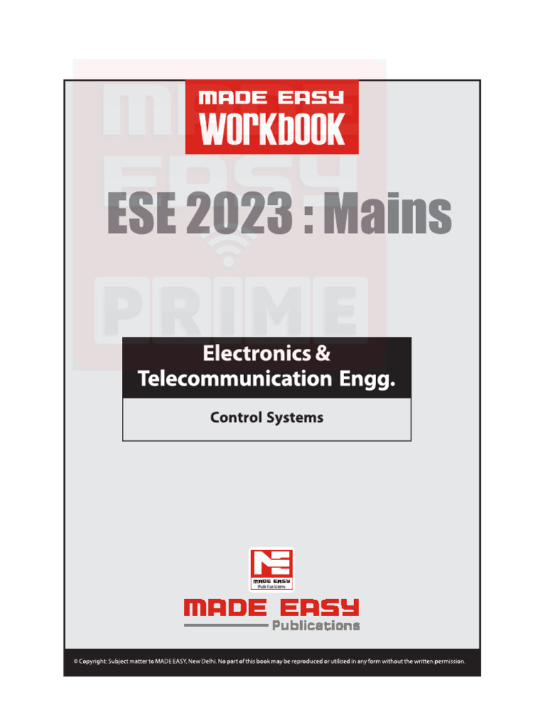 Control Systems EC ESE Mains WB | PDF