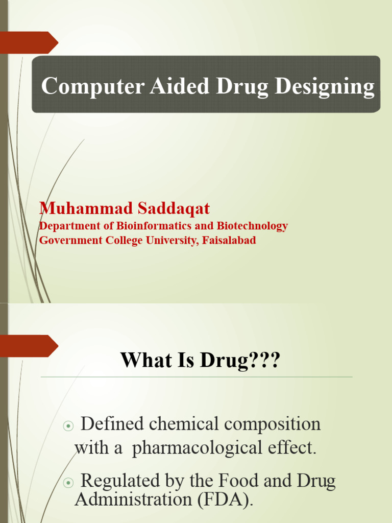 CADD Lecture | PDF | Drug Discovery | Drug Design