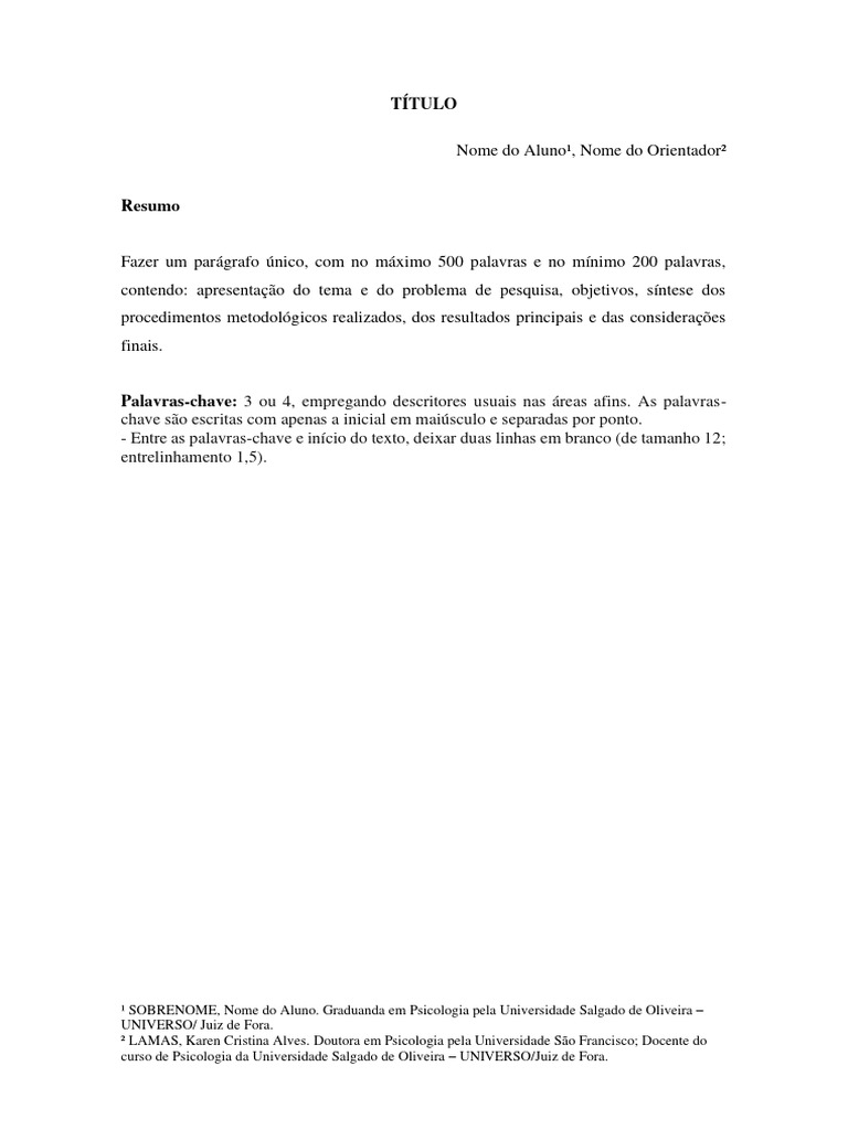 Modelo Artigo | Download grátis PDF | Abstract (resumo)