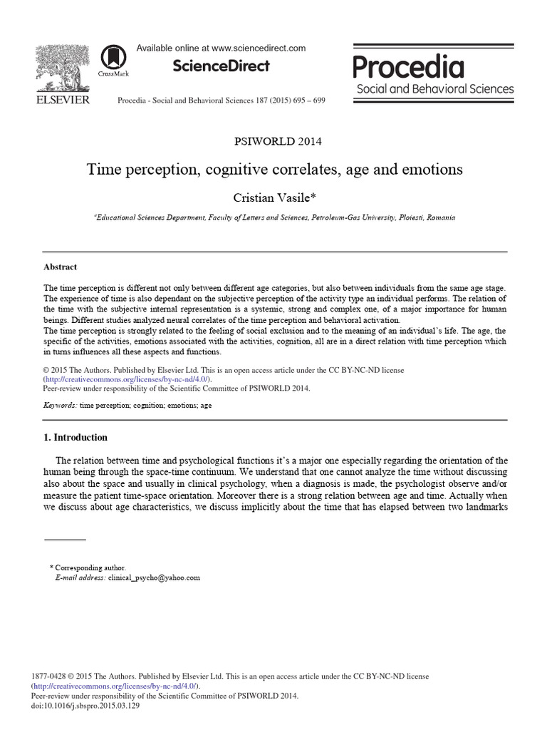 Time Perception: Age, Emotions, Cognition | PDF | Time Perception ...