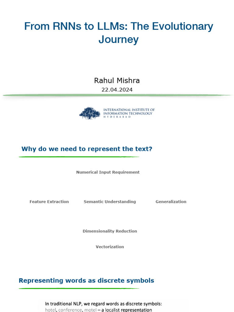 Lec RNNs 2 LLMs - 1 | PDF | Deep Learning | Algorithms