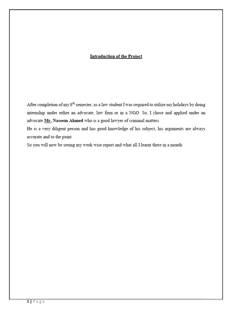 Internship Report 1 | PDF | Advocate | Judge