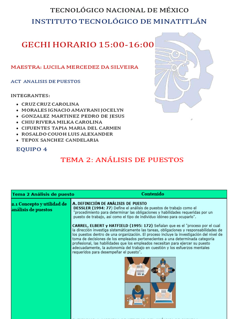 Tema 2 Analisis de Puesto. | PDF | Derecho laboral | Business