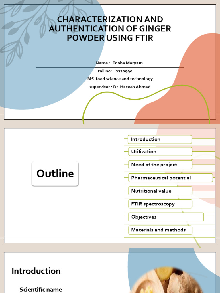 FTIR Analysis of Ginger Powder Quality | PDF | Ginger | Chemometrics