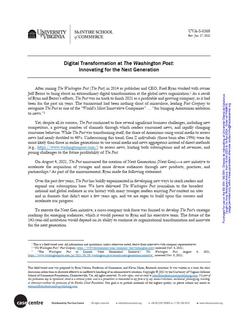 Transformación Digital en El Washington Post | PDF | News | The Washington Post