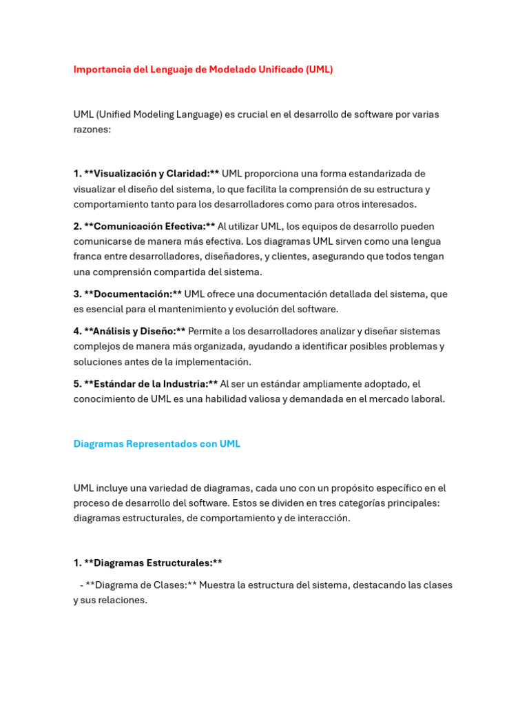 Lenguaje Unificado de Modelado (UML) | PDF | Lenguaje de modelado ...