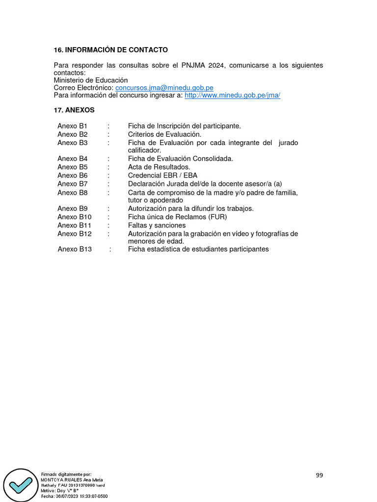 Anexos Del Concurso Jma 2024 | PDF | Documento de identidad | Narración