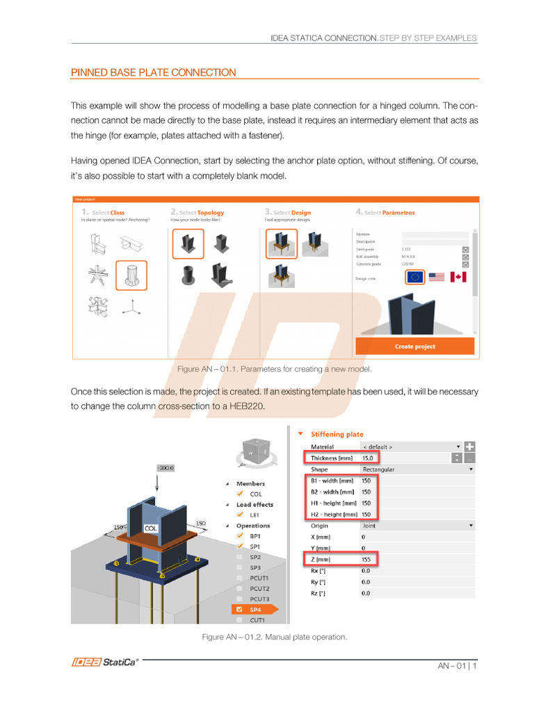 AN - 01 - Pinned Base Plate Connection | PDF
