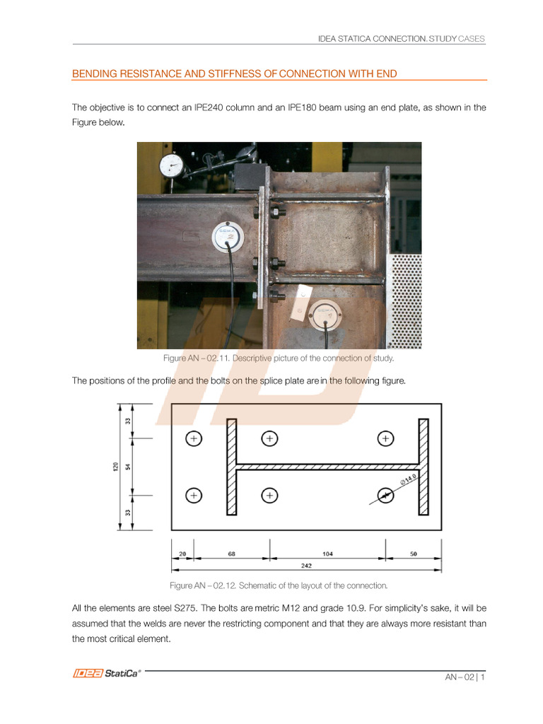 AN - 02 - Bending Resistance and Stiffness of Connection With End Plate | PDF