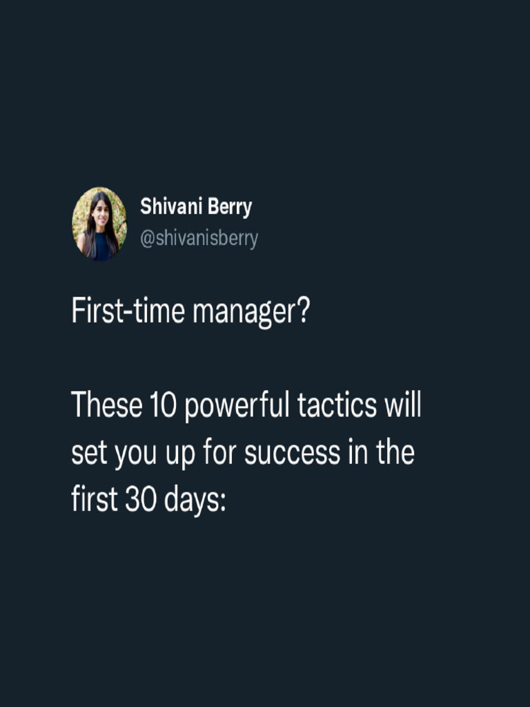 First Time Manager | PDF