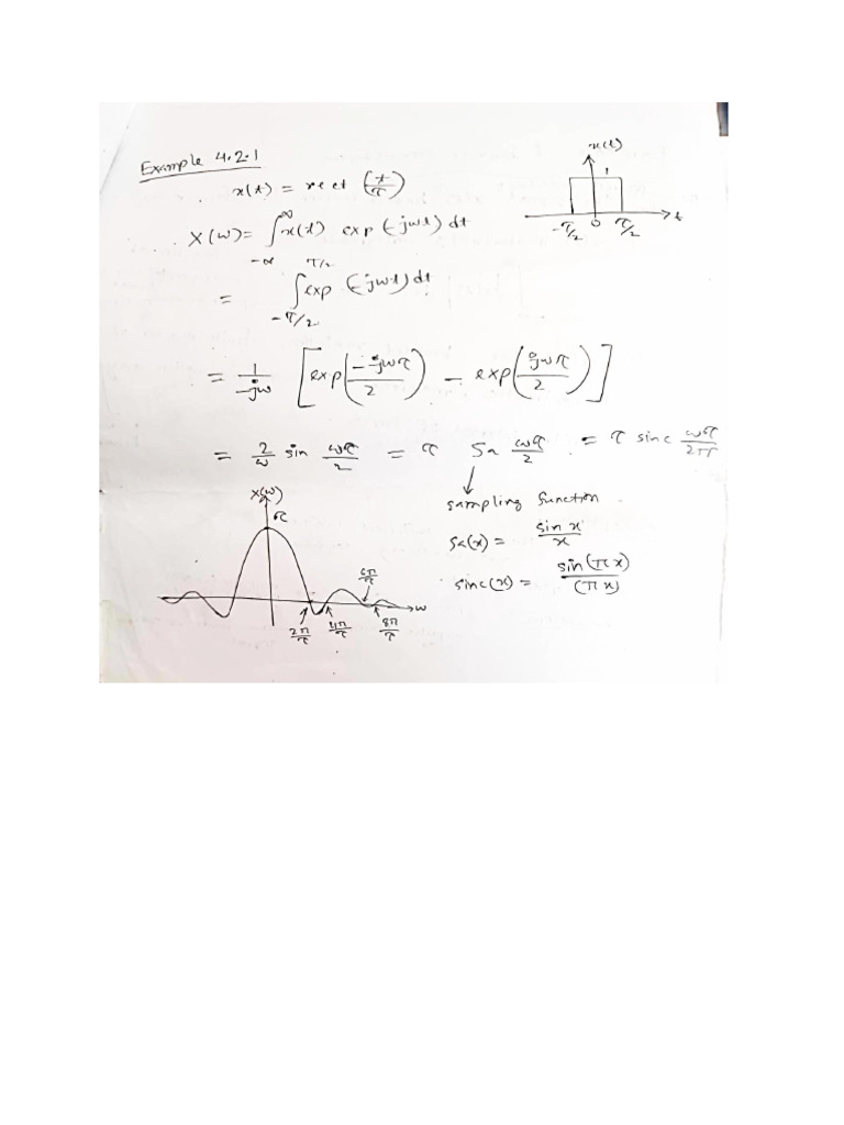 EEE 303 Lecture Fourier Transform Examples | PDF EEE 303 Lecture Fourier Transform Examples | PDF