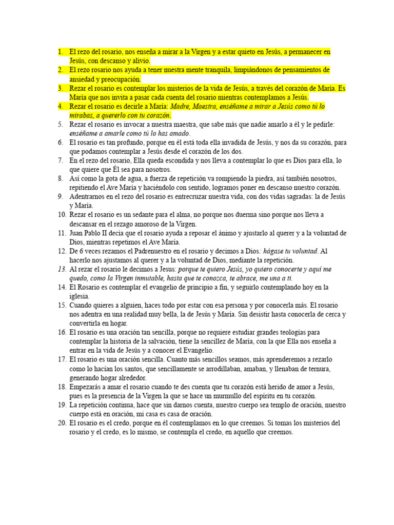 El Rezo Del Rosario | Descargar gratis PDF | Oración | Rosario