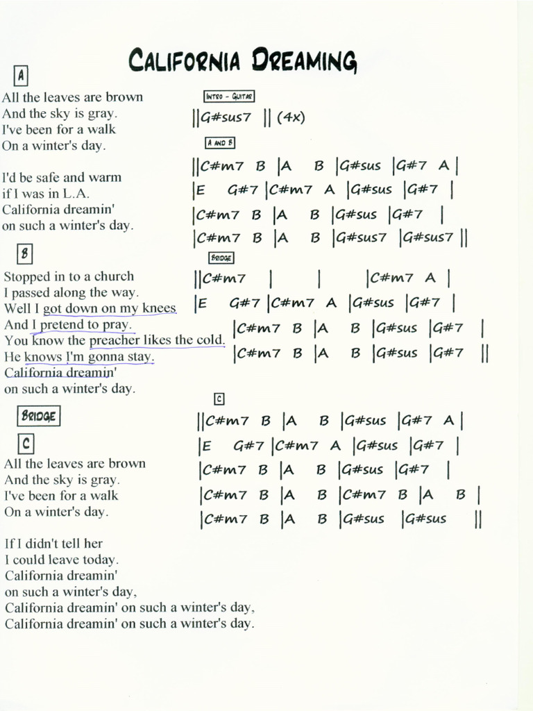 California Dreaming | PDF