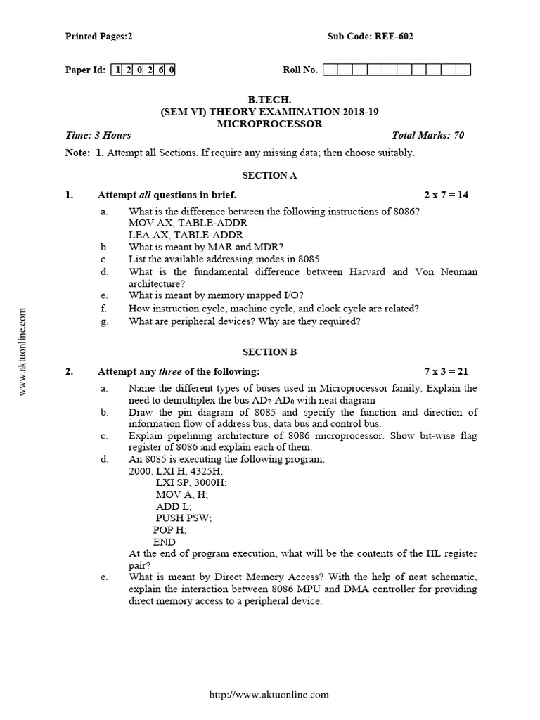MP 1 | PDF | Central Processing Unit | Microprocessor