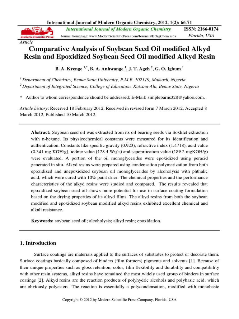 Comparative Analysis of Soybean Seed Oil | PDF | Vegetable Oil | Materials