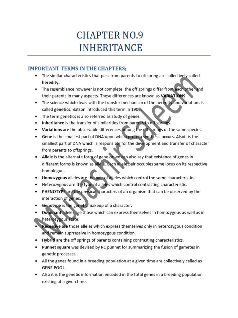 INHERITANCE | PDF | Dominance (Genetics) | Allele