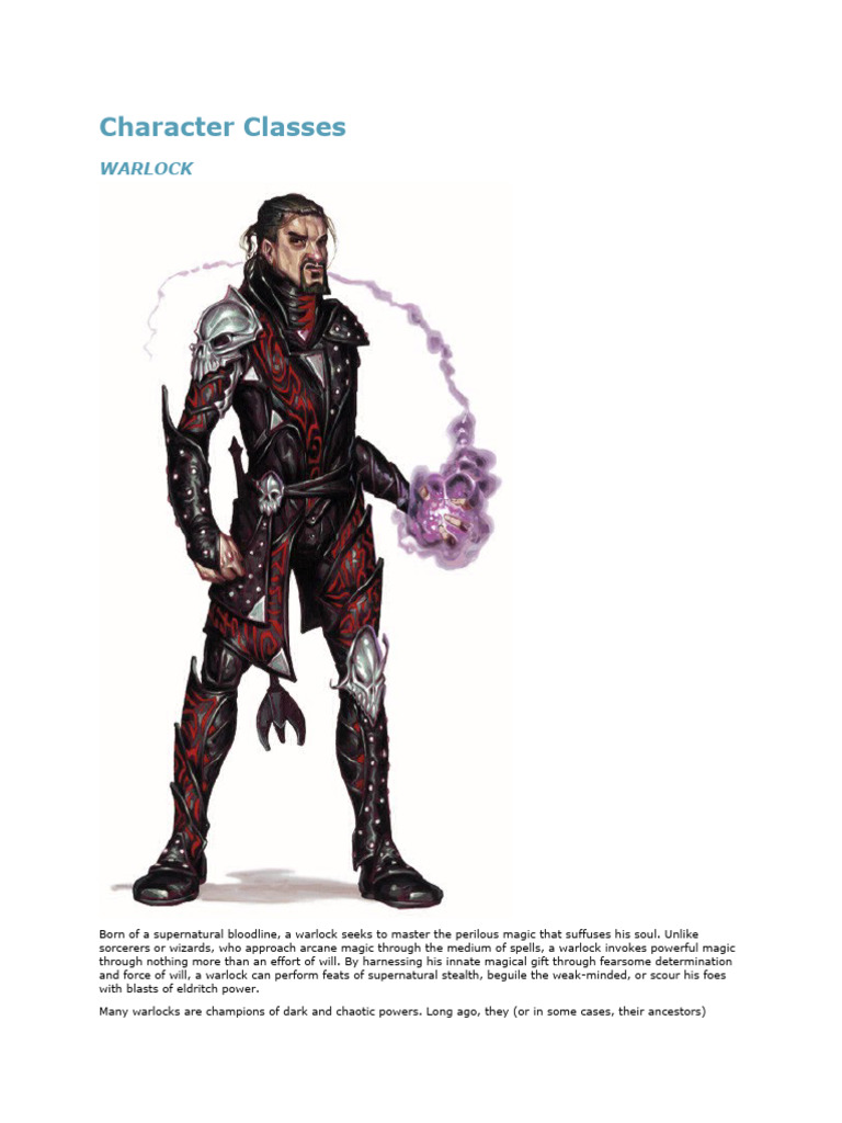 Warlock Class | PDF | Dungeons & Dragons | Gary Gygax Games