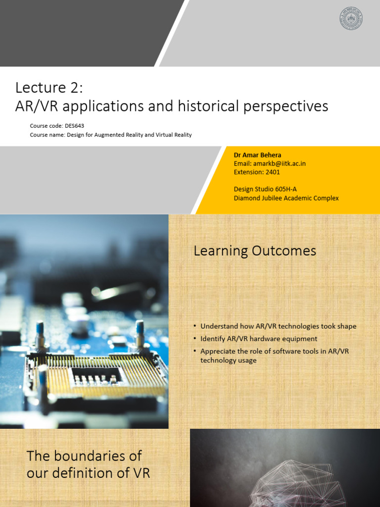 Lecture 2 | PDF | Virtual Reality | Augmented Reality