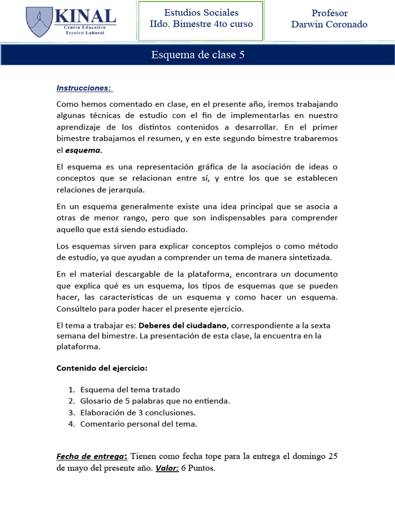 Esquema de Clase 5 4to. | PDF | Aprendizaje | Modificación de comportamiento