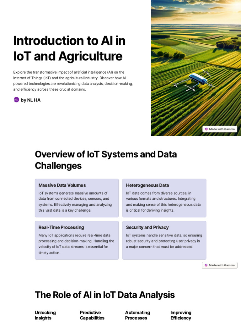 Introduction To AI in IoT and Agriculture | PDF | Internet Of Things ...