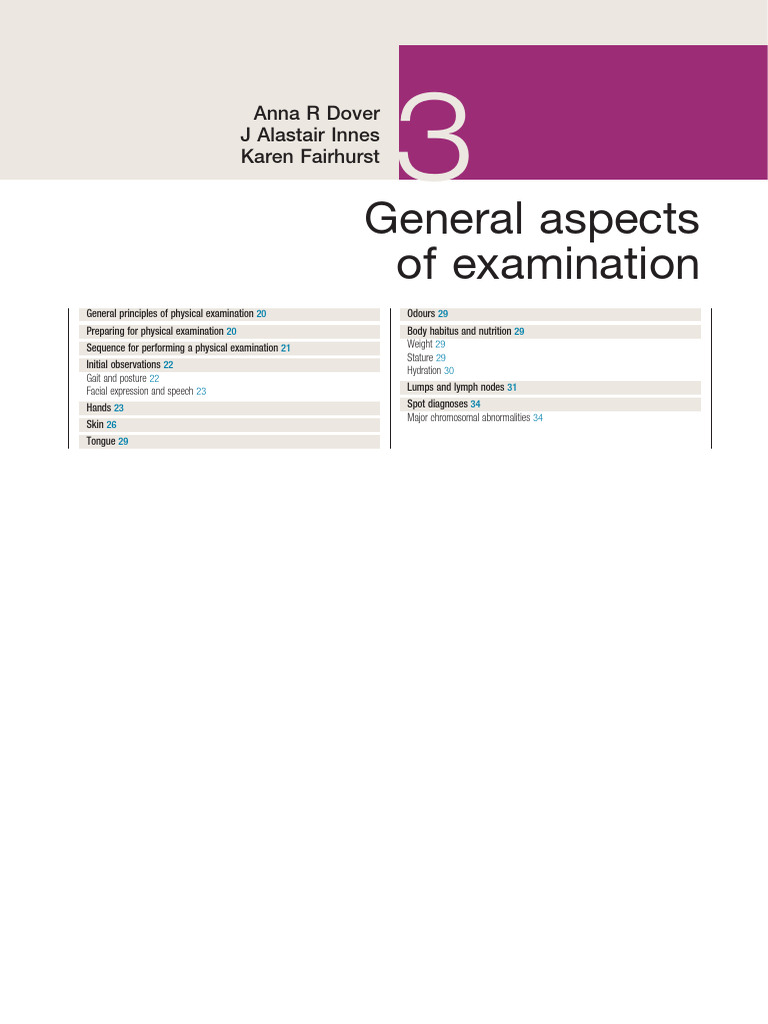 Macleod General Examination | PDF | Physical Examination | Clinical ...