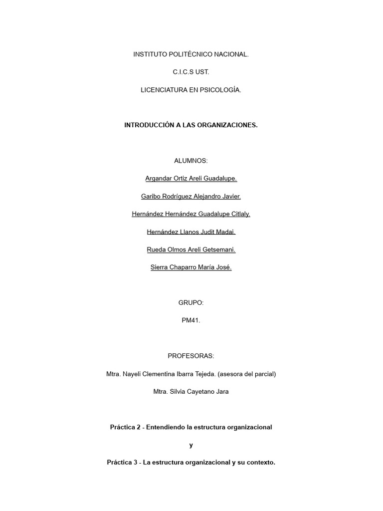 Práctica 2 y 3 de Orga. | PDF | Business | Psicología industrial y organizacional