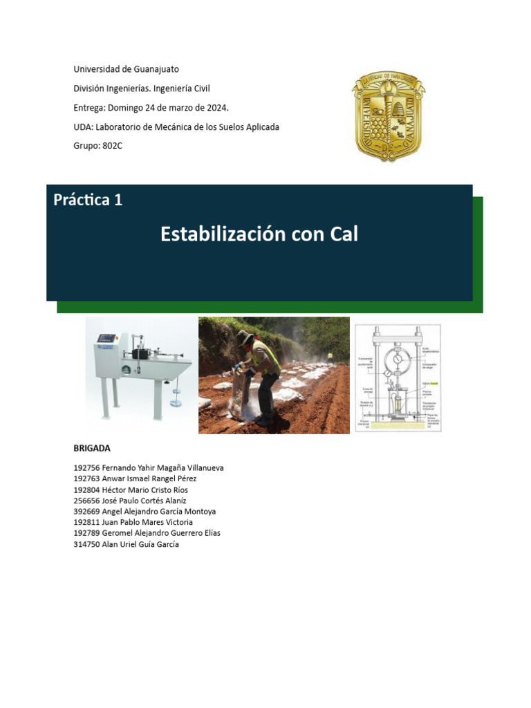 Practica de Estabilización Con Cal | PDF | Lima (Material) | Suelo