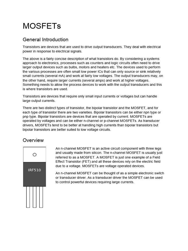 MOSFETs | PDF | Mosfet | Transistor