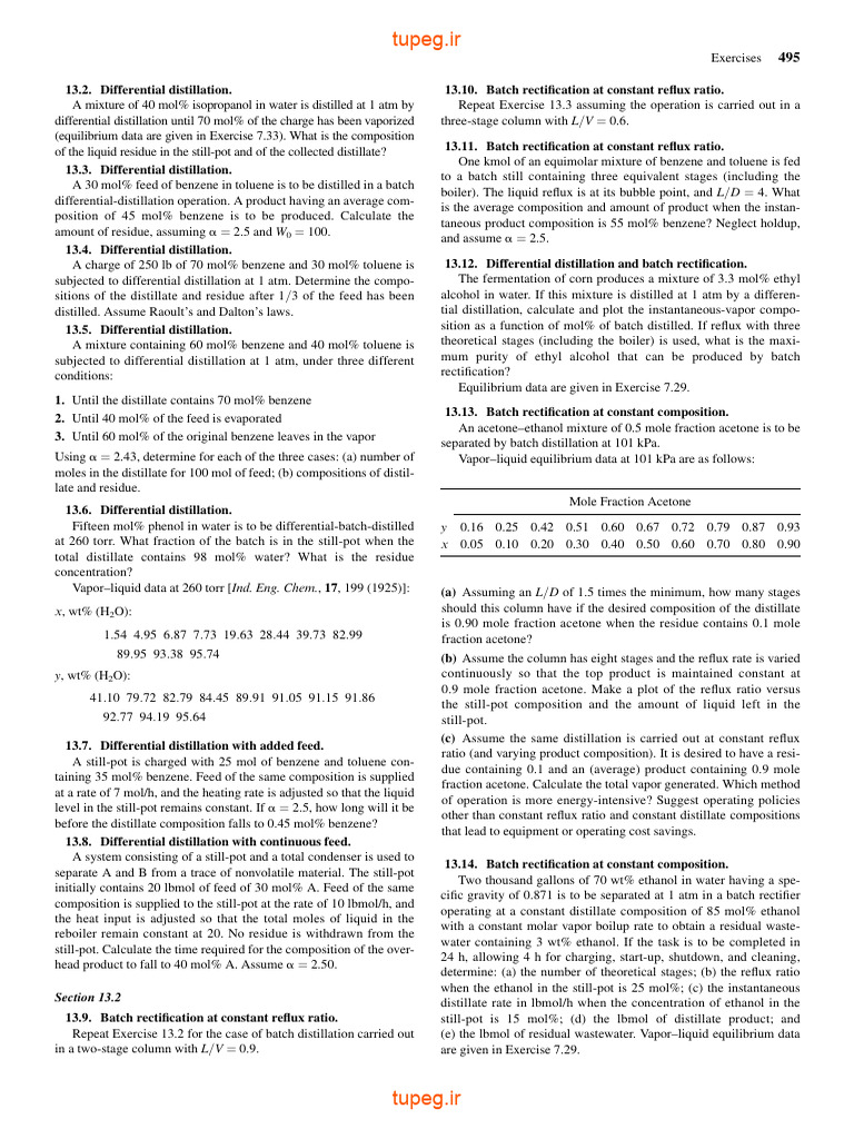 Differential Distillation Problems | PDF | Distillation | Chemistry