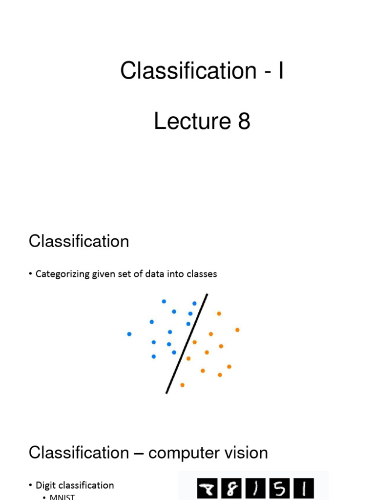 08classification I | PDF | Support Vector Machine | Statistical Classification