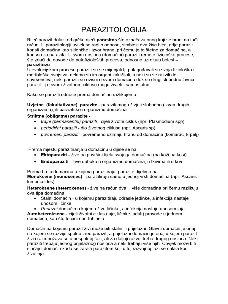 PARAZITOLOGIJA | PDF