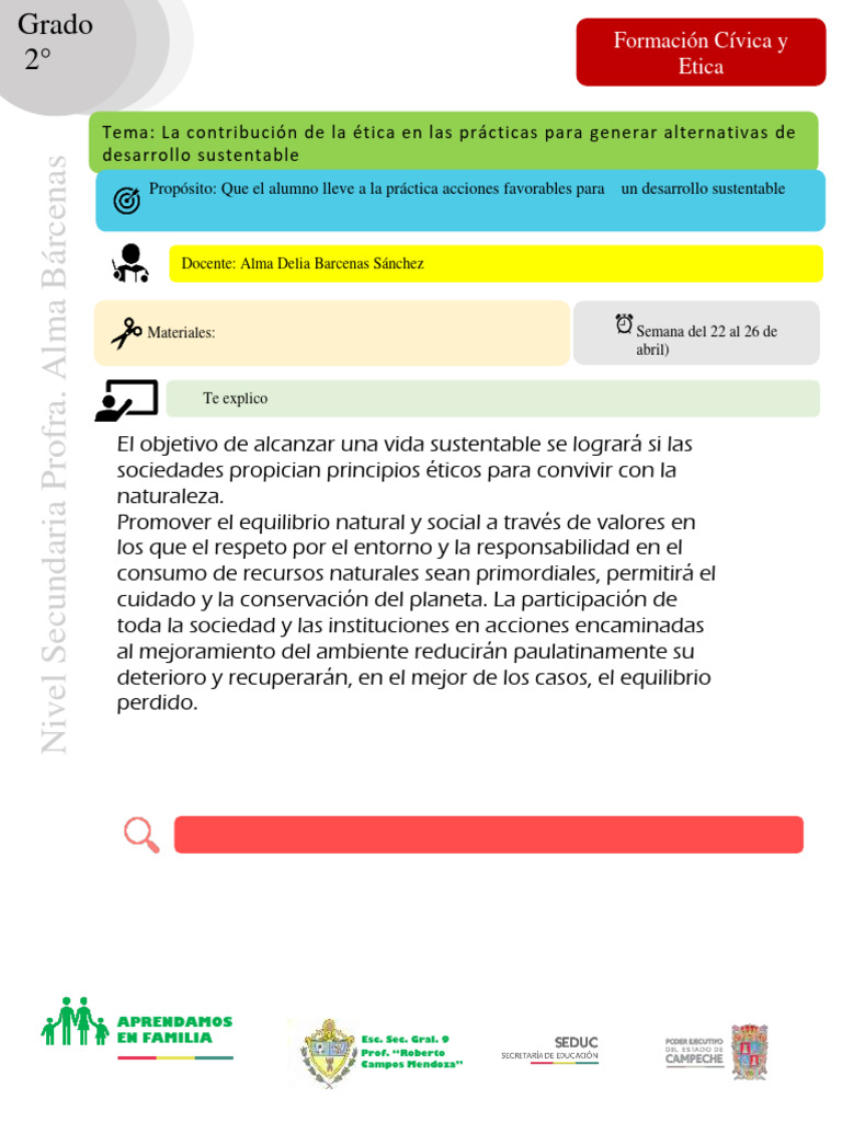 FCyE 2 (Semana Del 22 Al 26 de Abril) | PDF | Sustentabilidad | Desarrollo sostenible