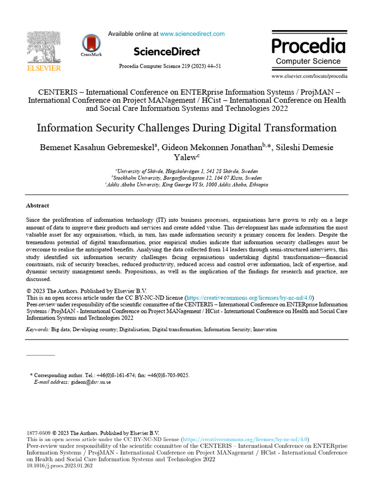 Information Security Challenges During Digital Transformation | PDF ...