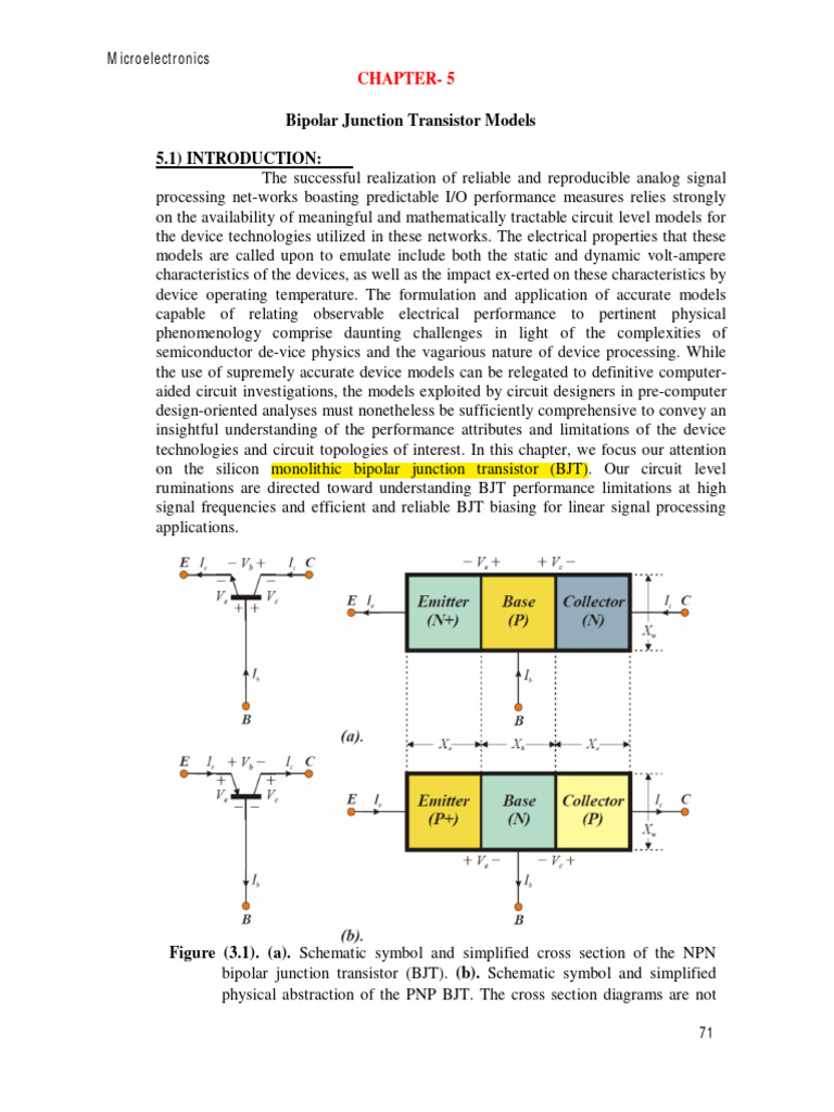 BJT Models in Microelectronics | PDF | Bipolar Junction Transistor | Low Pass Filter
