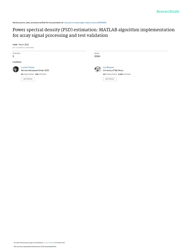 PSD Computing | PDF | Spectral Density | Electronics