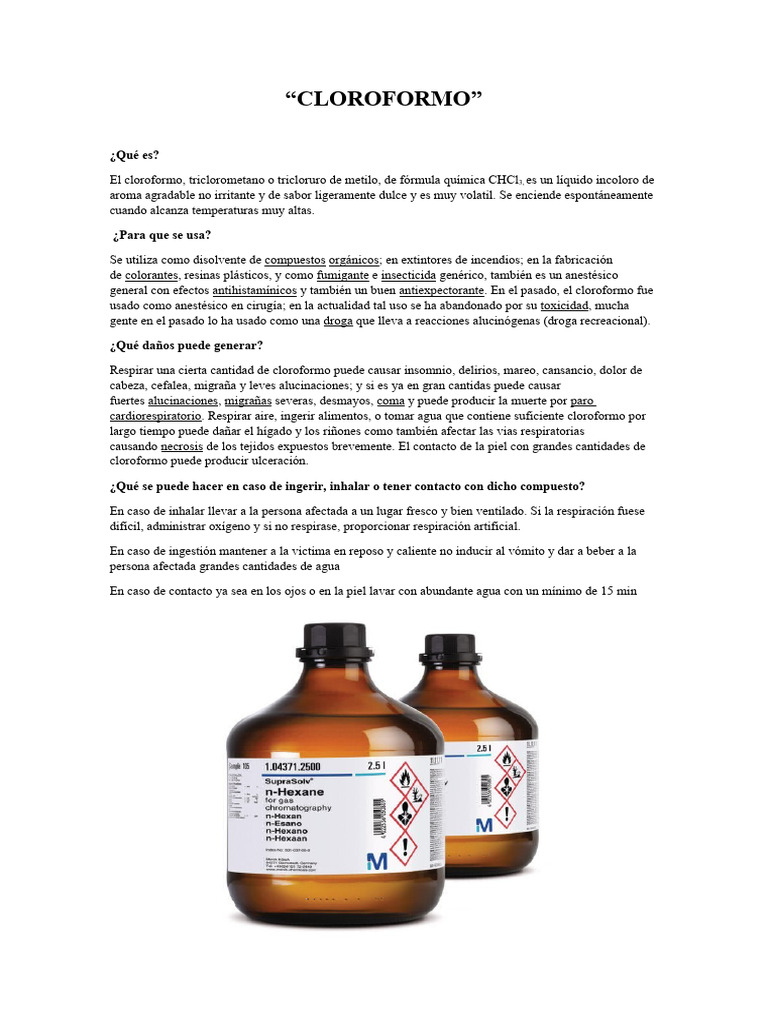 CLOROFORMO | PDF | Relaciones personales, crianza y desarrollo personal ...