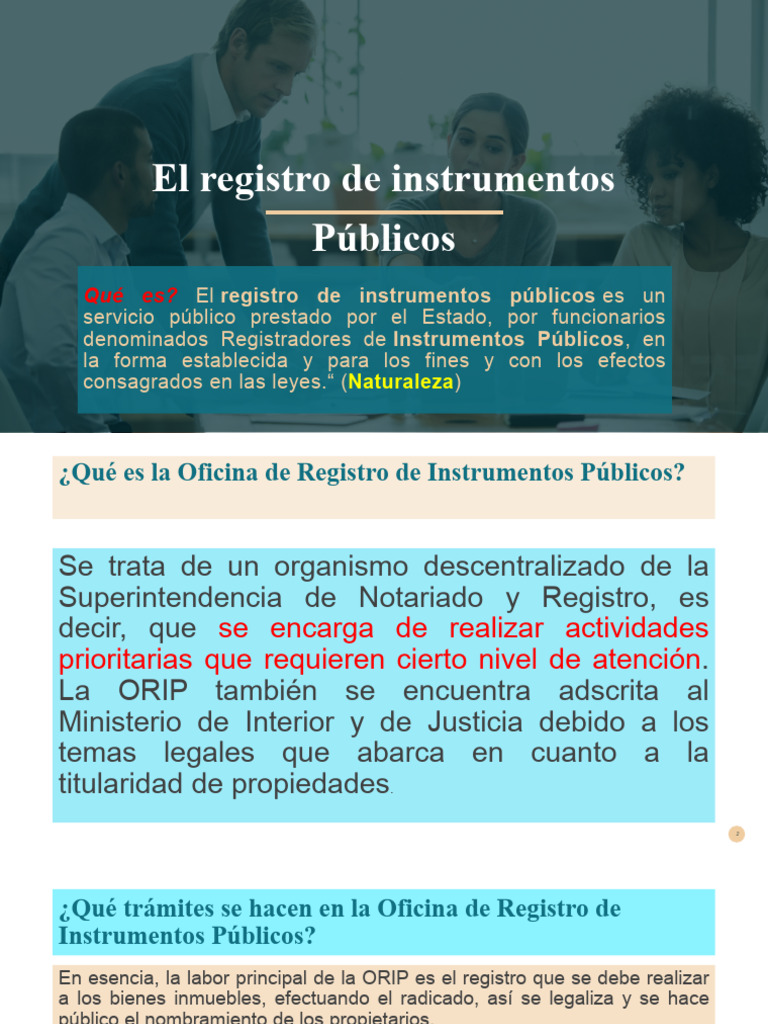 El Registro de Instrumentos Públicos | PDF | Propiedad | Mandato