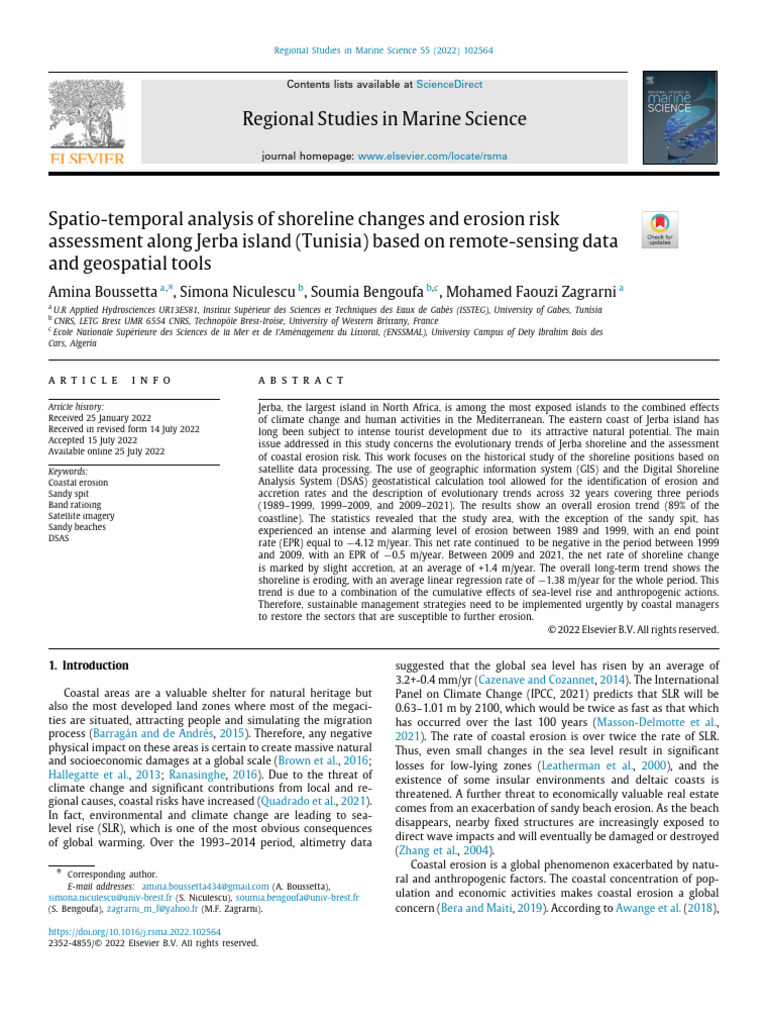 Article Amina | PDF | Coast | Earth Sciences