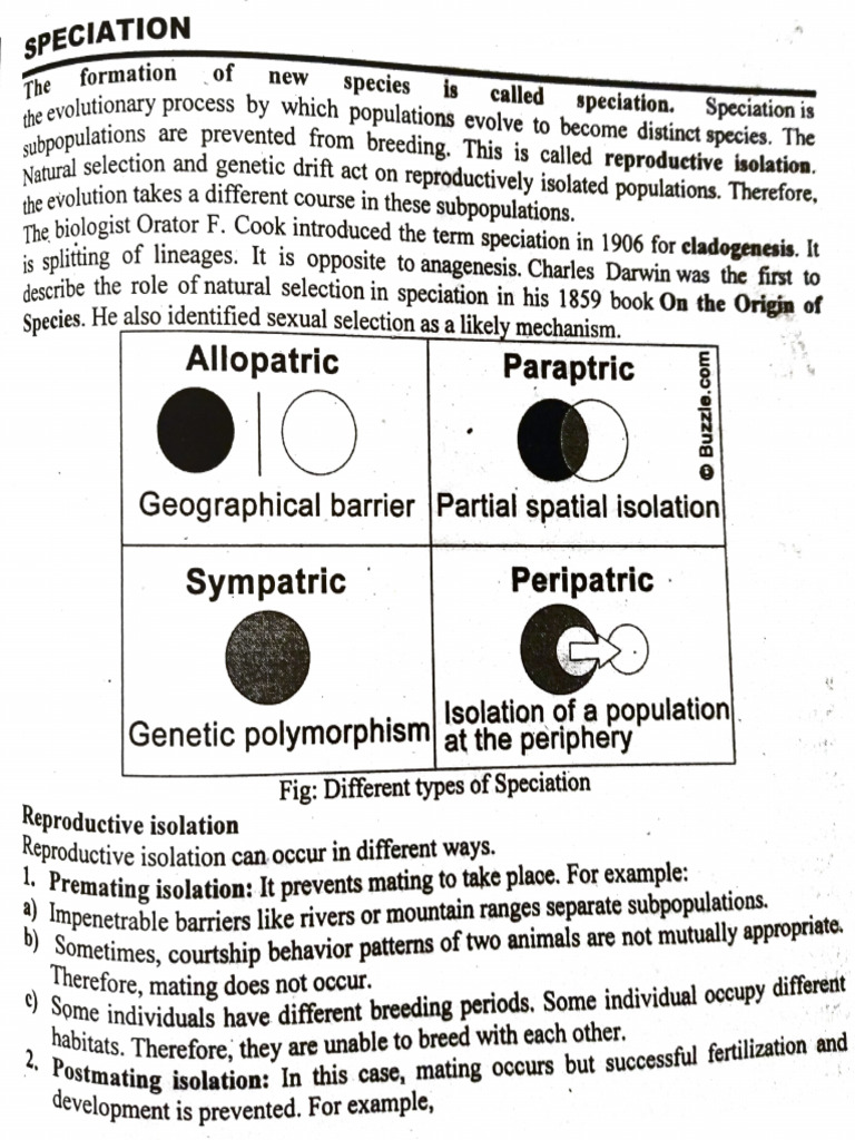 Speciation | PDF | Natural Environment | Taxonomy (Biology)