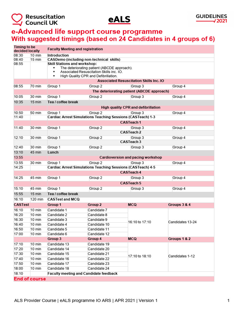 eALS Advanced Life Support Course | PDF | Cardiopulmonary Resuscitation ...