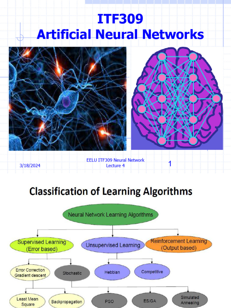 EELU ANN ITF309 Lecture 04+05 Spring 2023-2024 | PDF | Artificial Neural Network | Computational ...