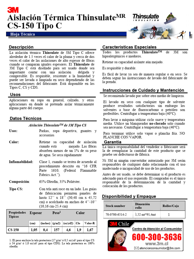 Thinsulate cs150 | PDF | Vapor | Temperatura