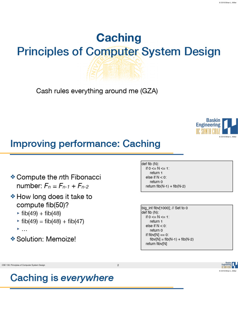 07caching Cse130 Fa19 KV | PDF