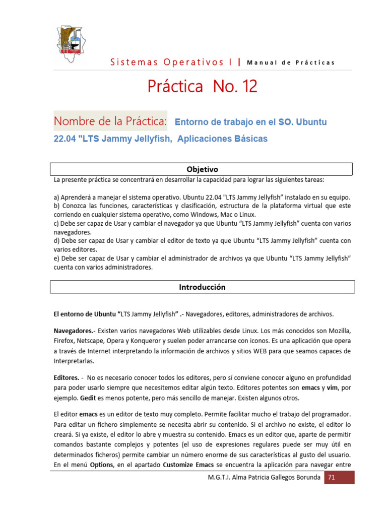 Practica 12 | PDF | Archivo de computadora | Sistema operativo