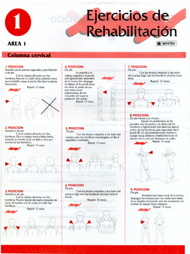 Ejercicios de Columna Cervical | PDF | Hombro | Terapia física