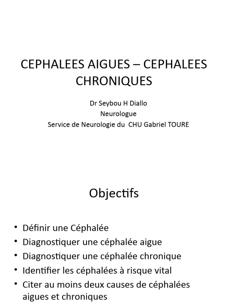 Céphalées : Diagnostic et Classification | PDF | Céphalée | Inflammation